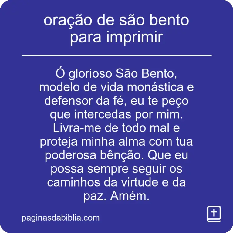 Descubra a Poderosa Oração de São Bento para Imprimir - Páginas da ... Descubra a Poderosa Oração de São Bento para Imprimir - Páginas da ...